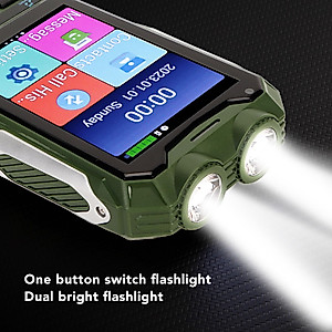 GOWENIC Rugged Senior Cellphone, 4G 4in Touch Screen, Large Button, 18000mAh Battery, LED Flashlight, Loud Sound, Quick Dial Phone,7.0, Extended Standby Time (Green)