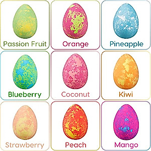 Easter Eggs Unicorn Bath Bombs for Kids Easter Eggs with Jewelry Inside - 9 Pack Easter Eggs Easter Gifts for Kids Natural and Organic Bath Bombs, Christmas Gifts for Kids, Stocking Stuffers