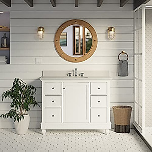 Bella 42-inch Bathroom Vanity (White/Quartz): Includes White Cabinet with Stunning Quartz Countertop and White Ceramic Sink