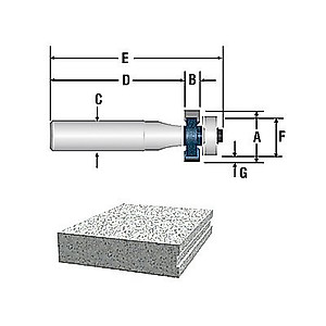 Bosch 85652M 3/16-Inch Depth 1/4-Inch Cut Face Inlay Router Bit 1/2-Inch Shank