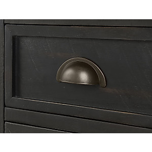 Martin Svensson Home Monterey Chairside Table - Rustic Farmhouse Style with Drawers - Cream White and Brown Top - Bedroom or Living Room Furniture for Storage, Solid Wood, Antique Finish