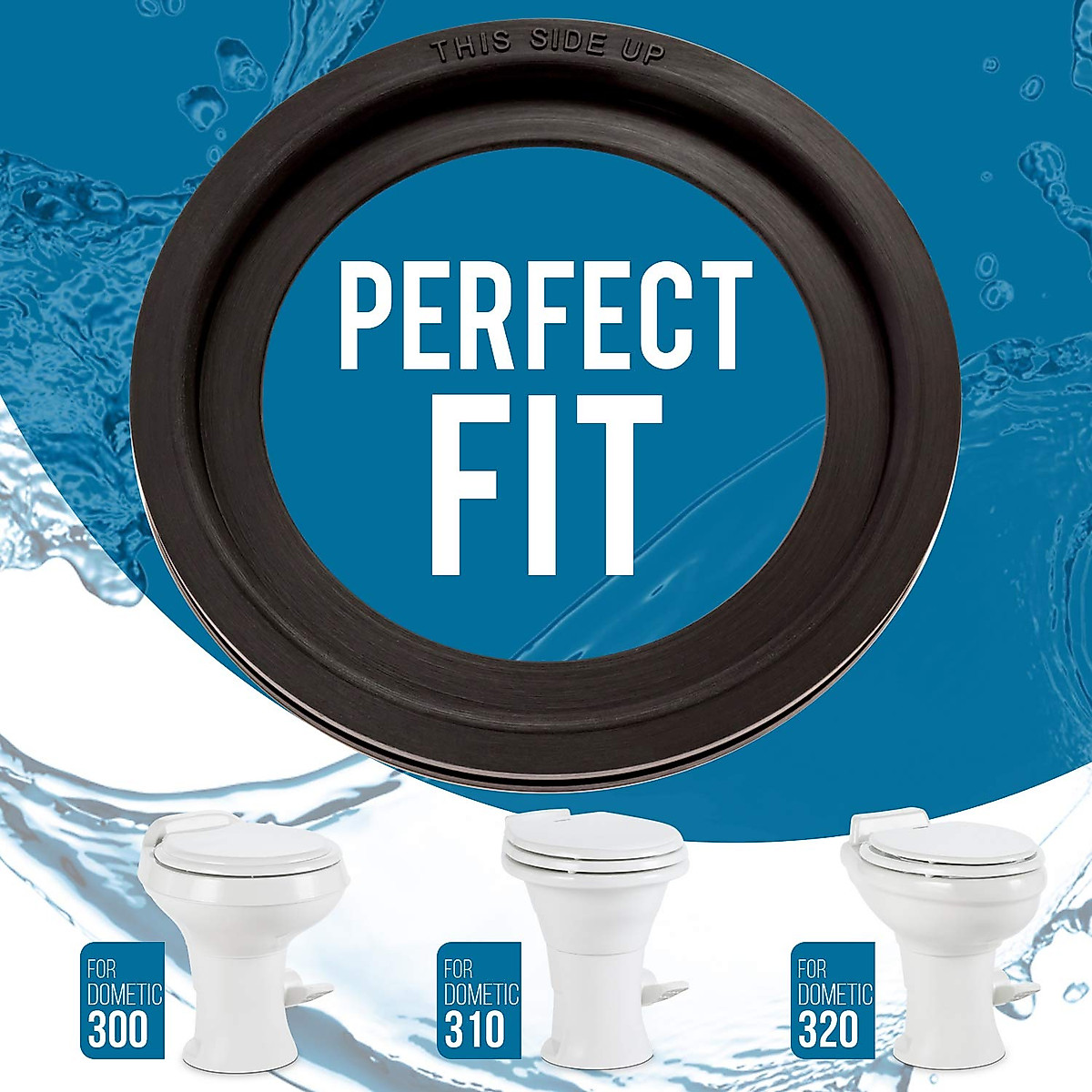 Mission Automotive Flush Ball Seal fits Dometic 300/310/320 RV Toilets - Comparable to Part 385311658 Kit - Ideal Replacement Gasket