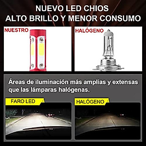 4 Sides H11 LED Headlight Bulb Kit, H9/H8 Conversion Kit 120W 32000LM 6000K White Light High Low Beam Bulbs, Black, Pack of 2