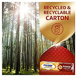 Poligrip Power Max Power Hold plus Seal Denture Adhesive Cream, Denture Cream for Secure Hold and Food Seal, Flavor Free - 2.2 oz (Pack of 4)