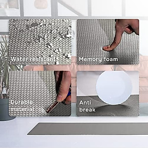 Homergy Anti Fatigue Kitchen Mats for Floor 2 Piece Set, Memory Foam Cushioned Rugs, Comfort Standing Desk Mats for Office, Home, Laundry Room, Waterproof & Ergonomic, 17.3x30.3 and 17.3x59