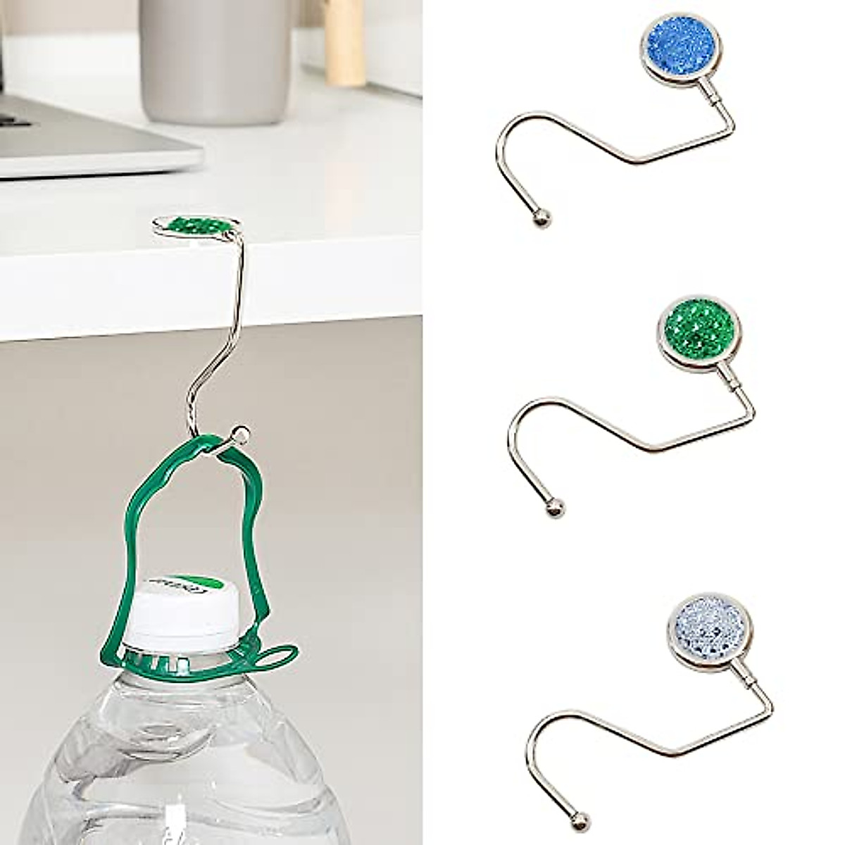 SagaSave 4Pcs Handbag Hook Table Hook Hanger Under Counter Bags Storage Desk Bag Hanger Portable for Girls Women