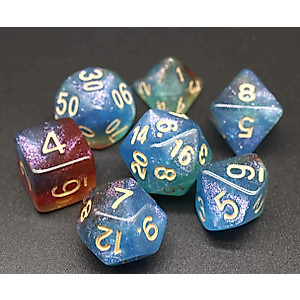 DND Dice Polyhedral 7-Die Dice Set for D&D Dungeons & Dragons Role Playing Gaming Ocean dice