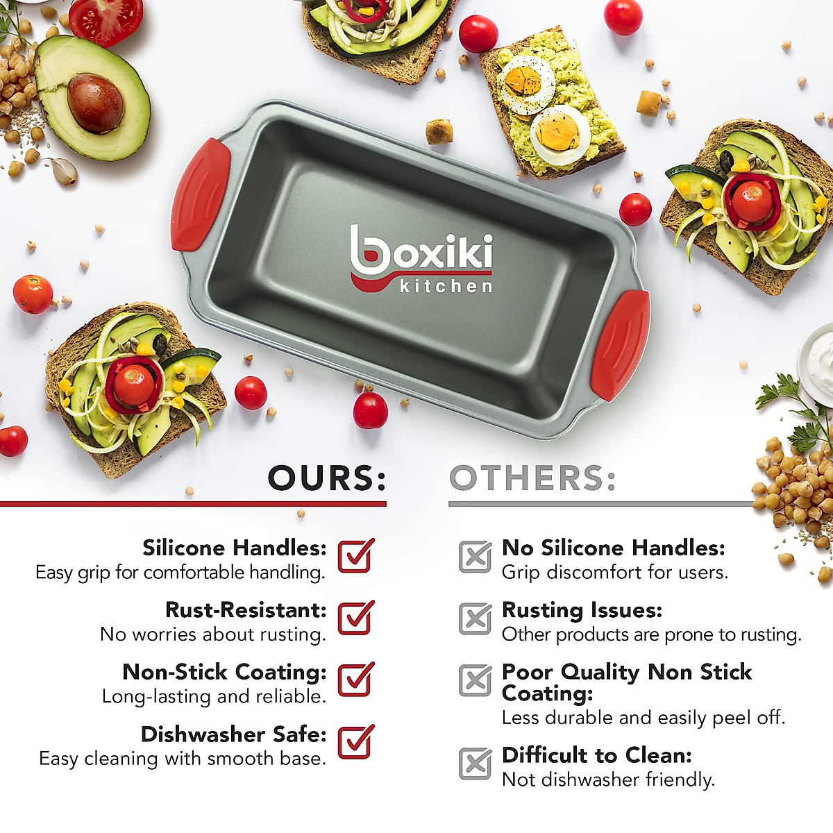 Premium Baking Set: Non-Stick Steel Banana Bread Loaf Pan & 10 Inch Springform Pan with Easy-Release, Easy-Clean Coating and Silicone Handles