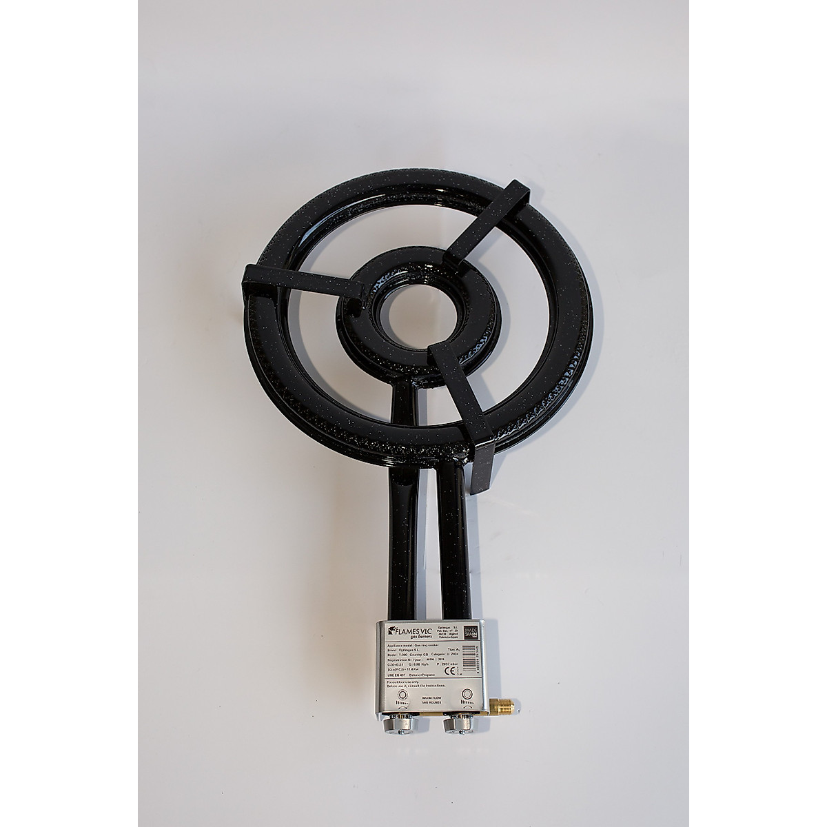 Castevia Paella Pan Enamelled + Paella Gas Burner and Stand Set - Complete Paella Kit for up to 13 Servings (Nonstick)