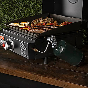 17 Inch Blackstone Griddle with Lid, Nonstick Tabletop Gas Griddle Outdoor with Two Seasoning & Conditioner and Wholesalehome Cloth Included, Black, (1900-4114-C)