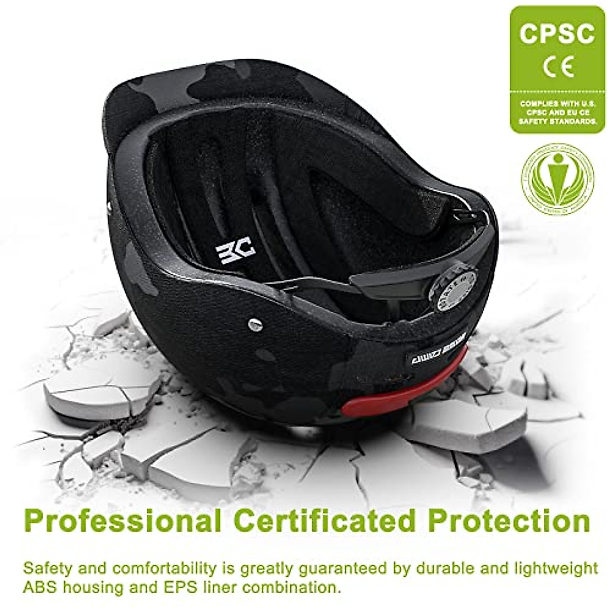 BASE CAMP Dust Mask with 6 Filters Bundle with Camo Commuter Bike Helmet