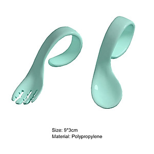 AkoMatial Toddler Utensils Set Baby Utensils Feeding Training Spoons Forks Set BPA Free Portable Bluegreen, Medium