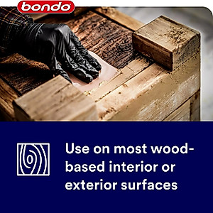 Bondo Home Solutions Wood Filler, Sandable in 15 min, 1.9 lbs with 1 oz Hardener