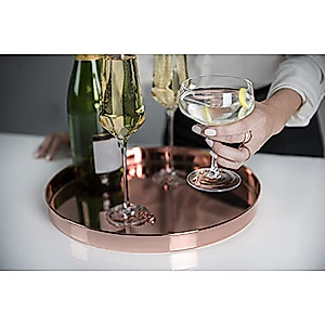 Viski Raye Angled Stemmed Crystal Coupe Cocktail glassess, Champagne Coupe Glasses, Drinkware Set, Espresso Martini glasses set of 2, 7oz