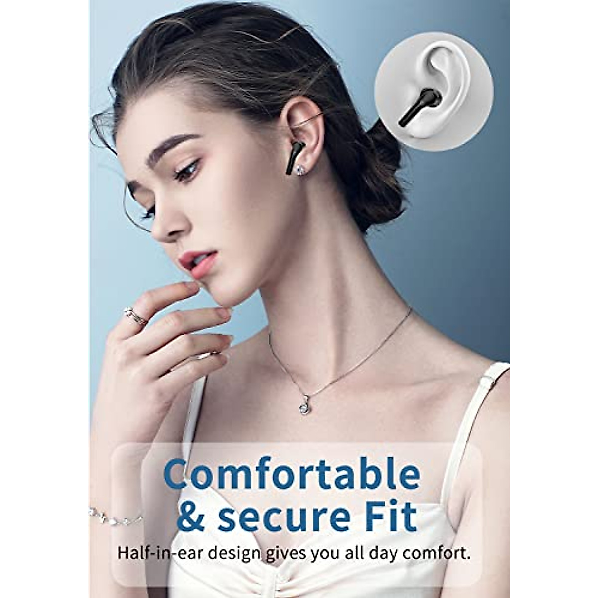 Wireless Ear buds Bluetooth 5.3 in-Ear Earbuds Noise Cancelling 2023 NEW Wireless Headphones LED Power Display IPX6 Waterproof Stereo MINI Bluetooth Earphones with Microphone 36H Battery for Sports