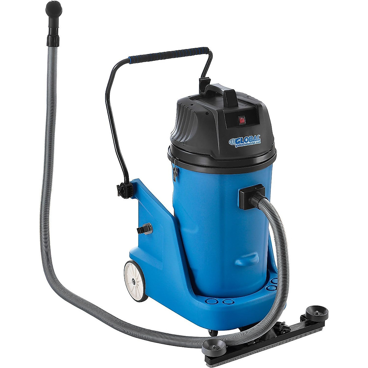 Global Industrial Wet Dry Squeegee Vacuum, 18 Gallon Blue