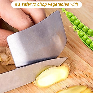 AFENGAU 2 PCs Finger Protector for Cutting Food - Stainless Steel Finger Guard for Cutting Kitchen Tool Avoid Hurting When Slicing and Dicing for Food Chopping Cutting Knife Cutting