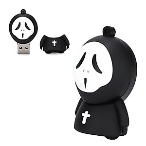 USB Flash Drive USB2.0 Memory Stick, Faceless Ghost Cartoon U Disk Drive Storage High Speed Thumb Drive, Data Transmission Portable for Computer/Laptop (64GB)