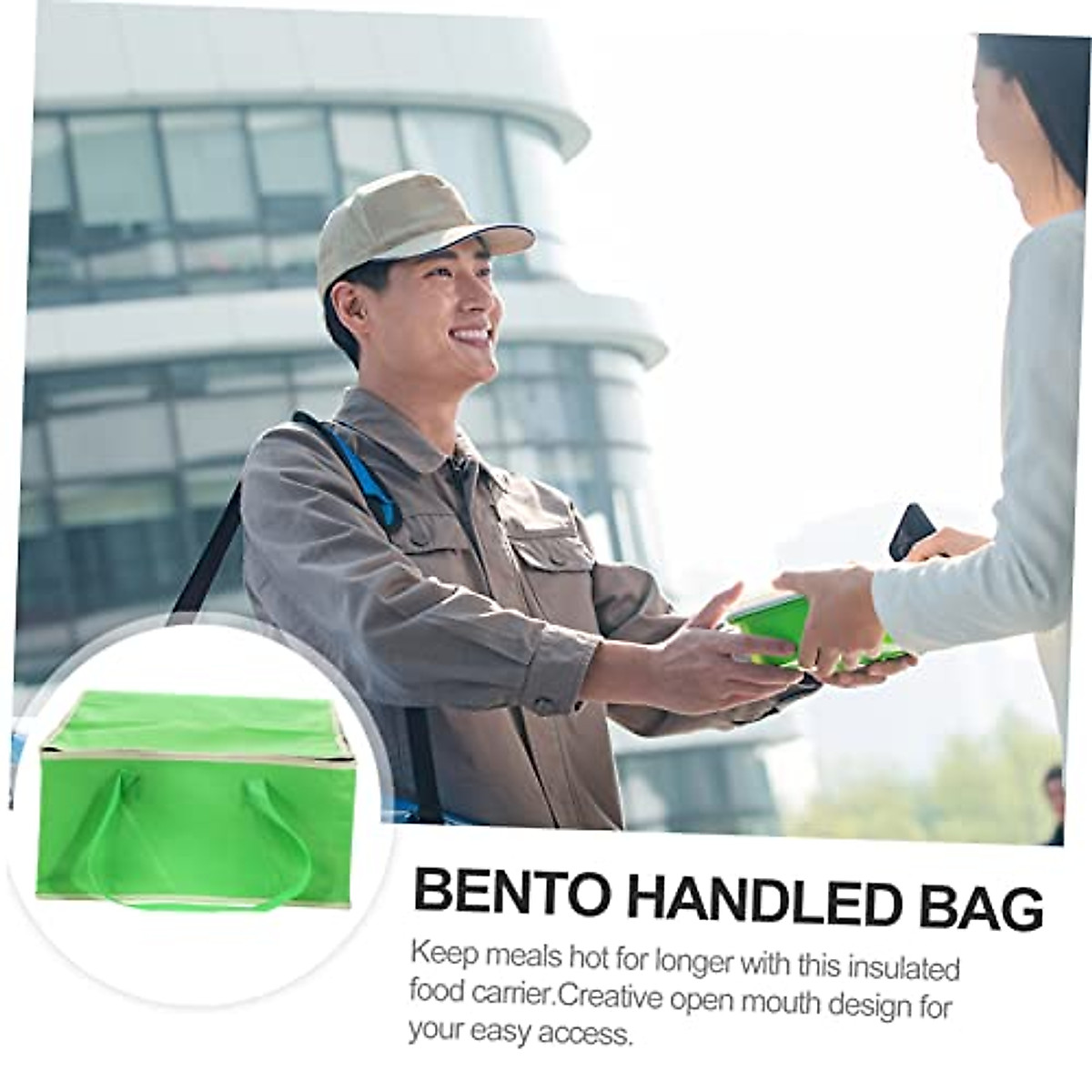 ULTECHNOVO 1pc Bag Grocery Bags Insulated Bags for Food Transport Cooler Bags Insulated Pizza Carrier Bag Car Cooler Car Food Camping Tote Take-out Insulated Bag Bento Handled Bag Lunch Bag
