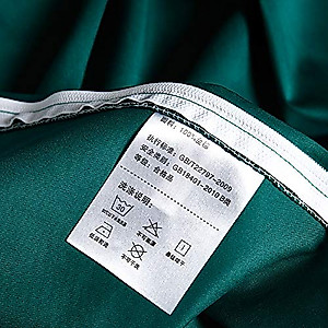 RoyalLinens 4 Piece Luxury Emerald Green Duvet Cover Set 100% Cotton 60S Sateen Bedding Sheets Percale Bedclothes with Bees Printed Bed Linen (Queen Size 4pcs)