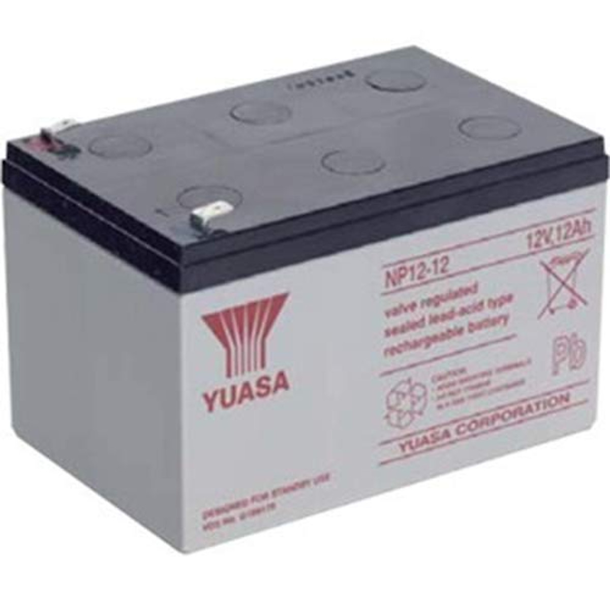 Yuasa Genuine NP12-12 12 Volt 12 AmpH SLA Battery with F2 Terminal