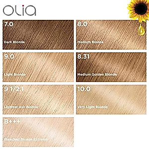 Garnier Hair Color Olia Ammonia-Free Brilliant Color Oil-Rich Permanent Hair Dye, 9 1/2.1 Lightest Ash Blonde, 1 Count (Packaging May Vary)