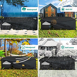 43L x 31W x 28H inches Patio Furniture Cover, Patio Furniture Covers Extra Large Outdoor Set Waterproof, Tough Outdoor Furniture Covers for Deck Lawn and Backyard Wind Dust Proof Anti-UV