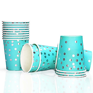Gudvilla Teal Party Decorations, 168Pcs Teal Plates Plates and Napkins Party Supplies, Birthday Plates Serves 24, Birthday Decorations for Women, Turquoise Sweet 16, Easter Graduation Mothers Day
