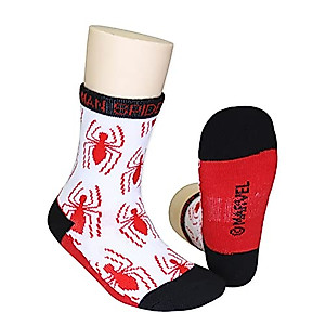 Marvel Super Hero Adventures Spider-Man Boys Toddler Crew Socks, 6 pack, Multicolor, 5-7 Years