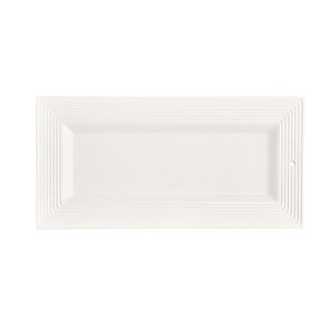 Nora Fleming Stoneware Bread Tray - Serving Platter for Appetizers, Side Dishes, and Dinners - Rectangular Design - Pair with One of Our Hand-Painted Minis - White