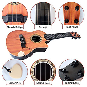 Kids Ukulele Toy Guitar 4 String,17 inch Mini Guitar Children Musical Instruments Educational Kids Ukulele for Toddler Beginners Learning Toy for Boys Girls Ages 3+
