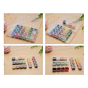 JESEP YONG 112 Slots 4 Pack 28 Grids Plastic Organizer Box Clear Beads Storage Container Jewelry Case for Art DIY Crafts , Nail Diamonds ,Jewelry , Painting