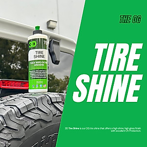 3D Tire Shine - No Grease, No Mess Tire Dressing - Thick, Water-Based Formula Easy Application 1 Gallon