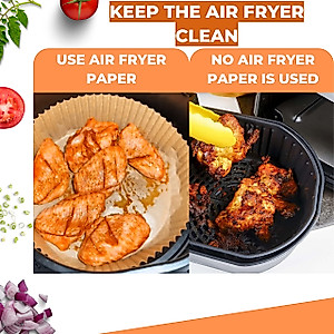 Lavit 200 PCS(6.3 Inches) Air Fryer Disposable Paper Liners - Baking Paper Liner for Air Fryer.Round Non Stick Parchment Paper for Baking and Microwave -Food Grade Oil Proof and Waterproof Air Fryer.