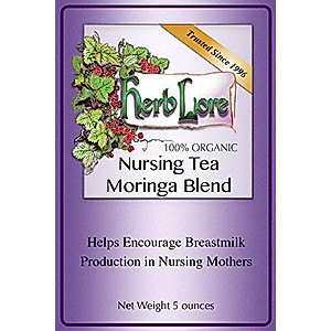 Herb Lore Nursing Tea Moringa Leaf Blend - 60 Servings Loose Leaf - Fenugreek Free Lactation Tea for Increased Breast Milk - Breastfeeding Supplement to Increase Milk Supply