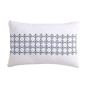 Laura Ashley Home | Meadow Breeze Collection | Comforter Set - 100% Cotton, Reversible Bedding with Matching Shams and Bonus Decorative Pillows, Queen, Purple