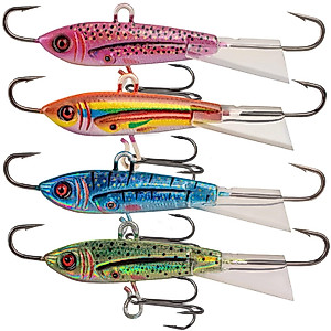 THKFISH Ice Fishing Jigs Ice Fishing Lures Ice Fishing Gear for Crappie, Panfish, Walleye, Bluegill Vertical Jigs Kit Ice Fishing Tackle 4pcs-18g