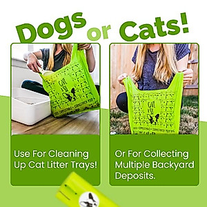 Certified Home Compostable Cat Litter Bags For Poop/Large Dog Poop Bag - 10% to Charity, Cornstarch-Based Compostable Dog Poop Bags + Cat Litter Trash Bags (30 Extra Large Disposable Litter Bags)