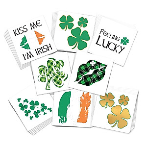 St. Patrick’s Day Temporary Tattoos | Pack of 40 | MADE IN THE USA | Skin Safe | Removable