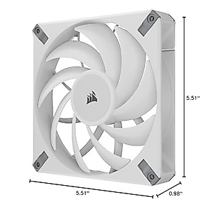 Corsair iCUE AF140 RGB Elite 140mm PWM Dual Fan Kit - Eight RGB LEDs Per Fan - AirGuide Technology - Fluid Dynamic Bearing - Zero RPM Fan Mode - Included iCUE Lighting Node CORE Controller - White