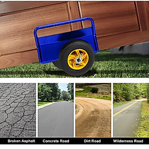 Heavy Duty Panel Dolly with Handle and 2Pcs 10" Solid Rubber Tires Wheels Slab Dolly 1000 Pound Weight Capacity All Terrain Moving Cart Handling Panel Dolly Heavy Dity Door Cart Dolly