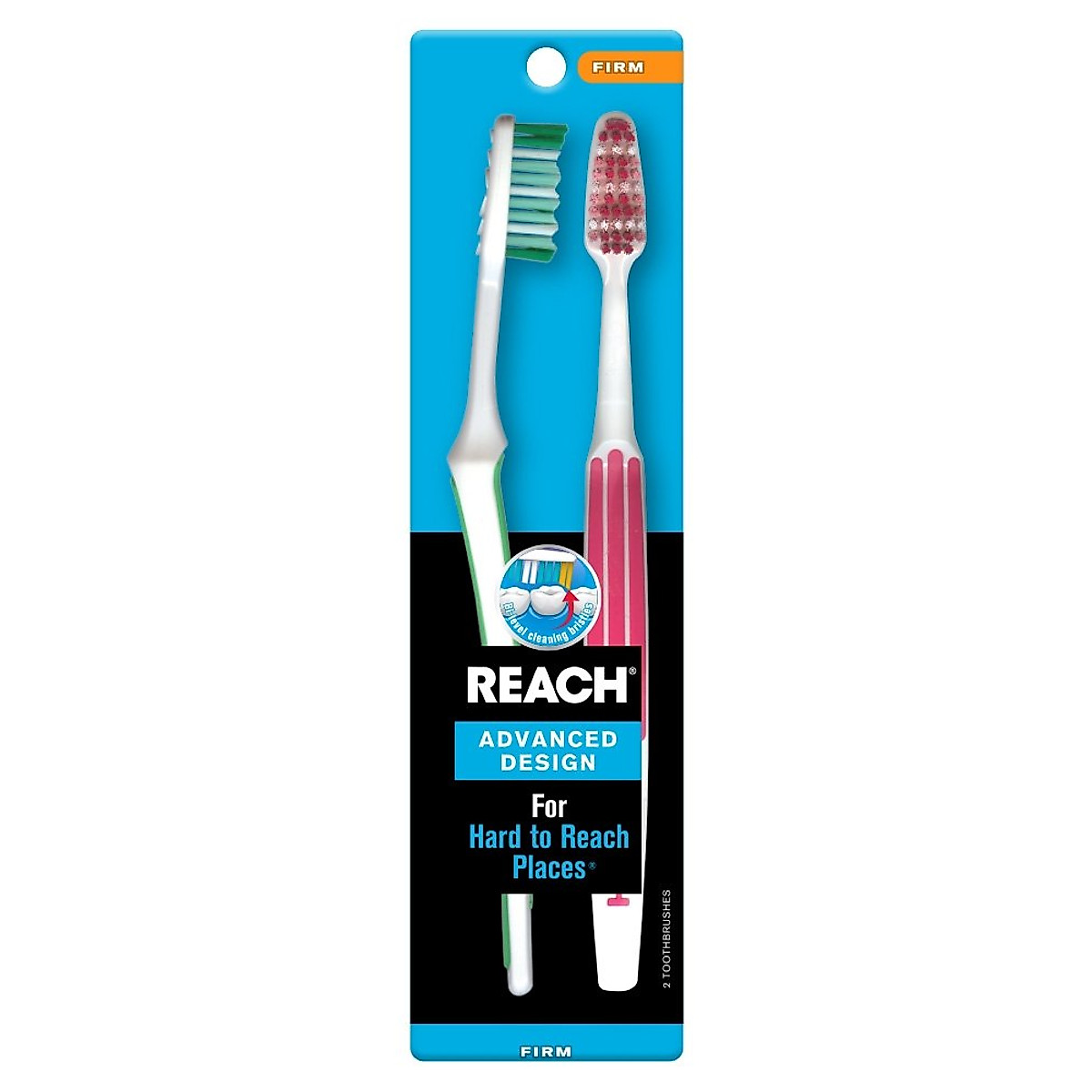 REACH Advanced Design Toothbrushes, Firm, 3 Count - Colors May Vary
