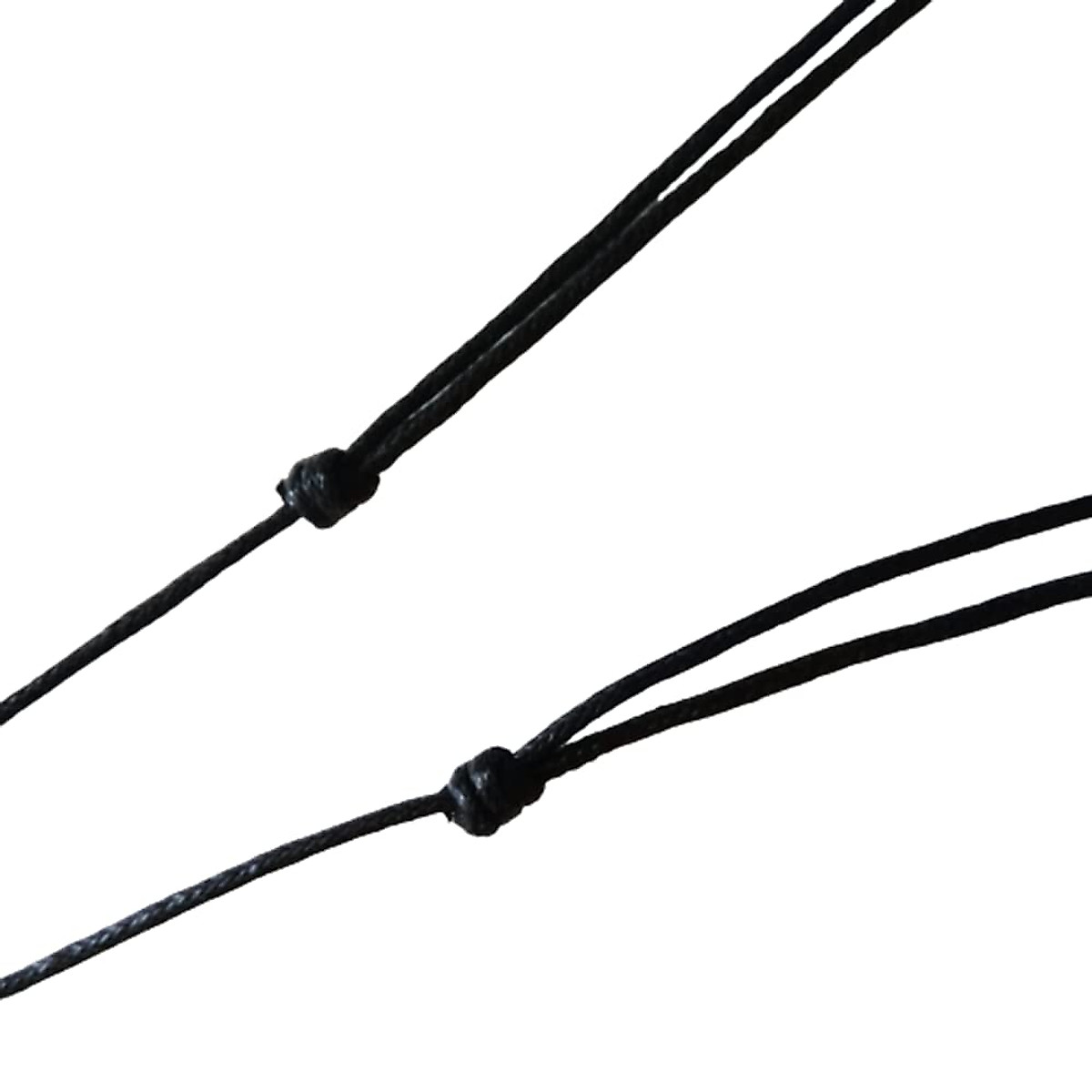 poppip 5 Pieces Handmade Craft Vintage Black Cord Rope Adjustable Necklaces With Metal Ring For Hanging Boho Pendants Balck Cord necklace For Men Women Size 18-30 Inches Thick 2 MM.