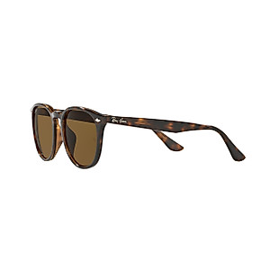 Ray-Ban RB4259F Low Bridge Fit Round Sunglasses, Light Havana/Dark Brown, 53 mm