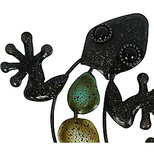 LIFFY Metal Gecko Wall Decor Lizard Garden Art Hanging Outdoor Decorations for Patio or Fence, Set of 2