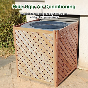Xeeol Privacy Screen, 3 Panels Wood Fencing for Yard, Patio Lattice Panels for Outside, No Dig Fence Freestanding, Hide Outdoor Air Conditioner and Trash Enclosure
