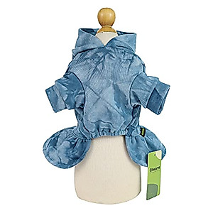 Fitwarm 100% Cotton Tie Dye Dog Clothes Dog Hoodie Dresses Breathable Skirt Girl Doggie Dress Puppy Outfits Cat Sweatshirt Apparel Blue X-Small