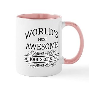 CafePress World's Most Awesome School Secretary Mug Ceramic Coffee Mug, Tea Cup 11 oz