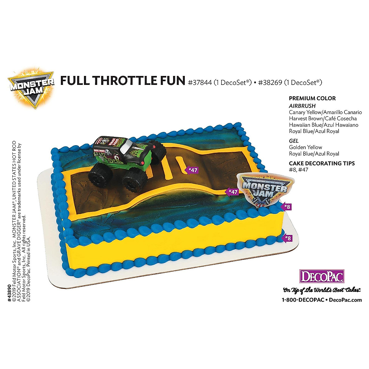 DecoSet Monster Jam Full Throttle Fun Cake Topper, 2-Piece Toppers Set with Keepsake Truck and DecoPic
