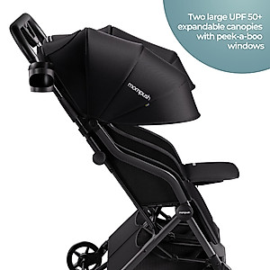 Mompush Lithe Double Ultralight Stroller, Lightweight Side by Side Stroller, Two Large Seats with Individual Recline, Easy Fold